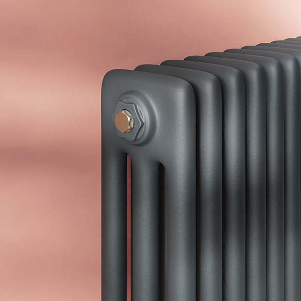 Keswick 1800 x 468mm Cast Iron Style Traditional 3 Column Anthracite ...