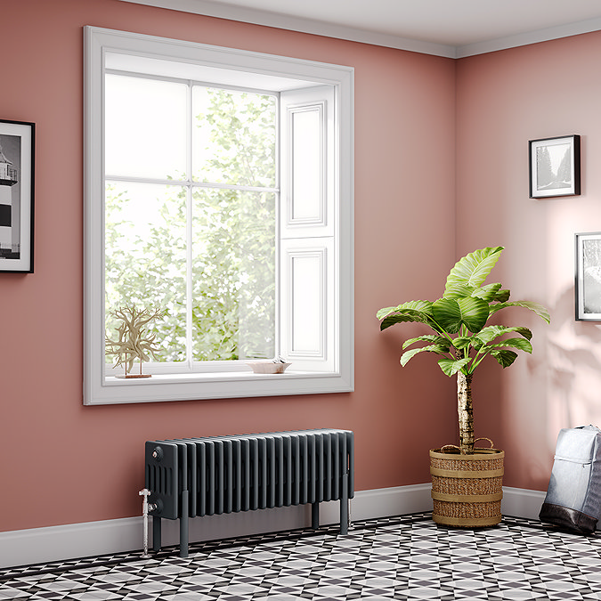 Keswick 300 x 1010mm Horizontal Radiator Anthracite 6 Column (22 ...