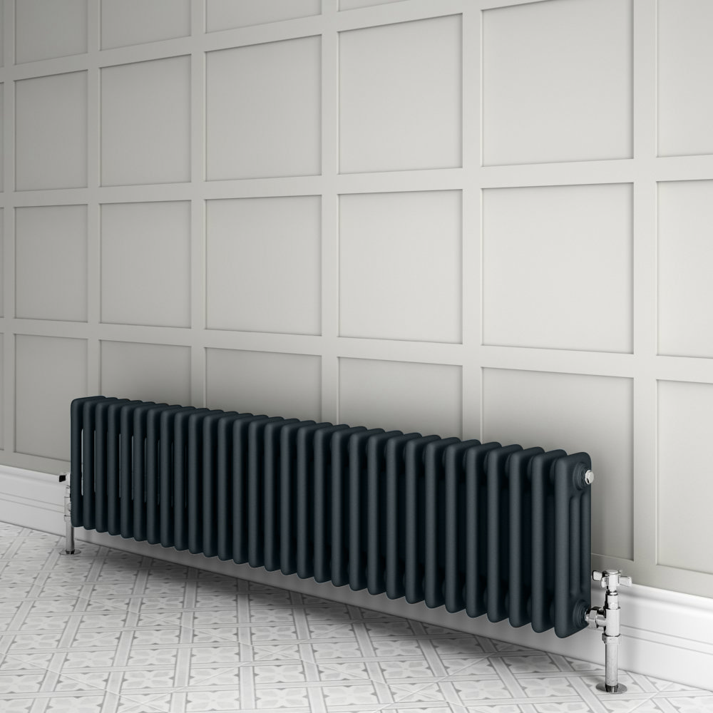 Keswick 300 x 1355mm Cast Iron Style Traditional 3 Column Anthracite ...
