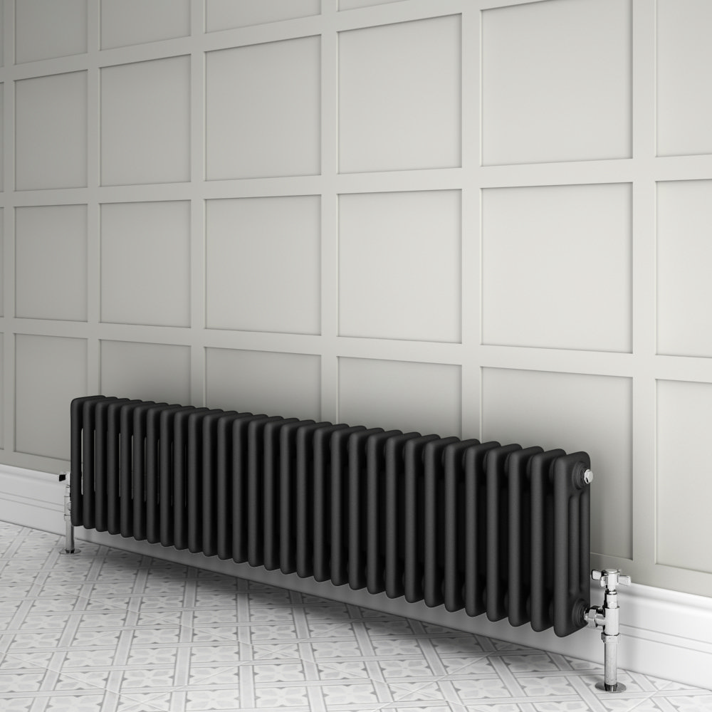 Keswick 300 x 1355mm Cast Iron Style Traditional 3 Column Anthracite ...