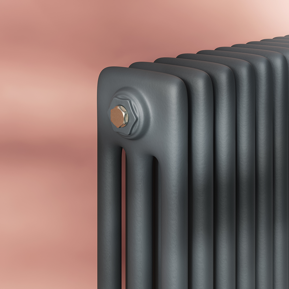 Keswick 450 x 1008mm Cast Iron Style Traditional 3 Column Anthracite ...