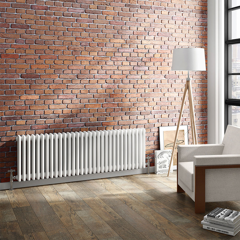Keswick 450 x 1413mm Cast Iron Style Traditional 3 Column White ...