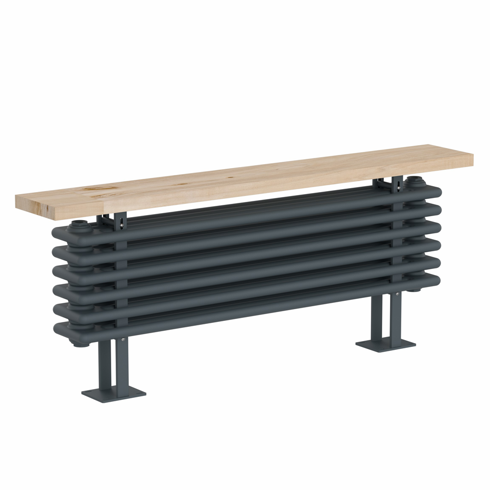 Keswick 480 x 1200mm Cast Iron Style 4 Column Anthracite Bench Radiator ...