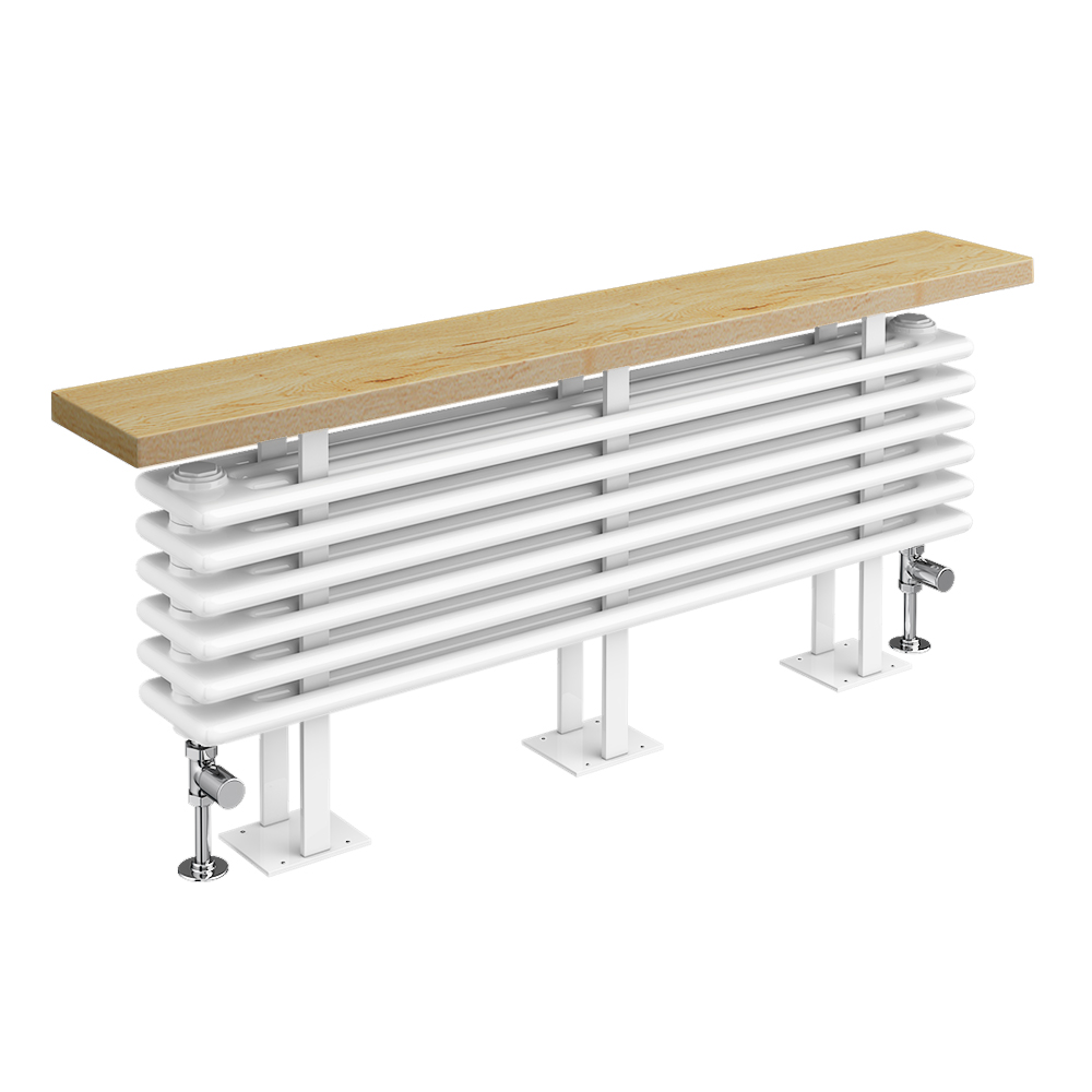 Keswick 480 x 1200mm Cast Iron Style 4 Column White Bench Radiator ...