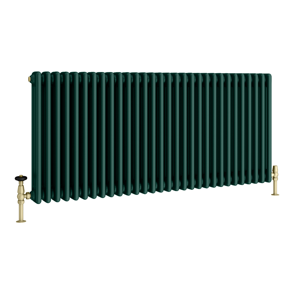 Keswick 600 x 1370mm Cast Iron Style Traditional 3 Column Regal Green ...
