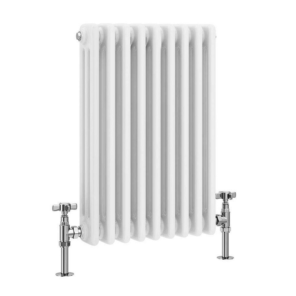 Keswick 600 x 425mm Cast Iron Style Traditional 3 Column White Radiator ...