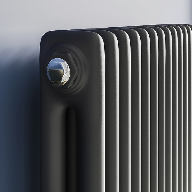 Keswick 600 x 605mm Cast Iron Style Traditional 2 Column Matt Black ...