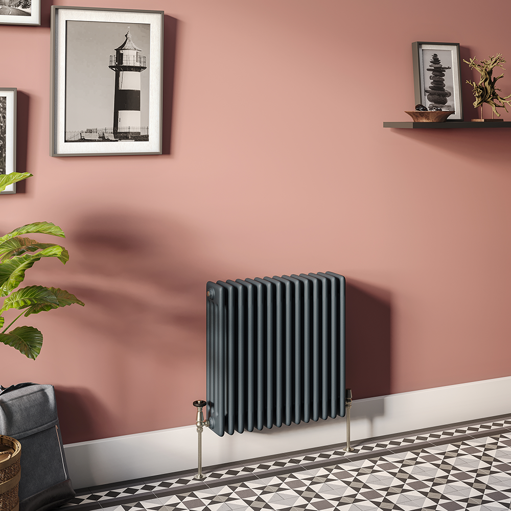 Keswick 600 x 605mm Cast Iron Style Traditional 4 Column Anthracite ...