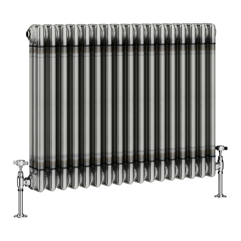 Keswick 600 x 785mm Raw Metal (Lacquered) Traditional 3 Column Radiator ...