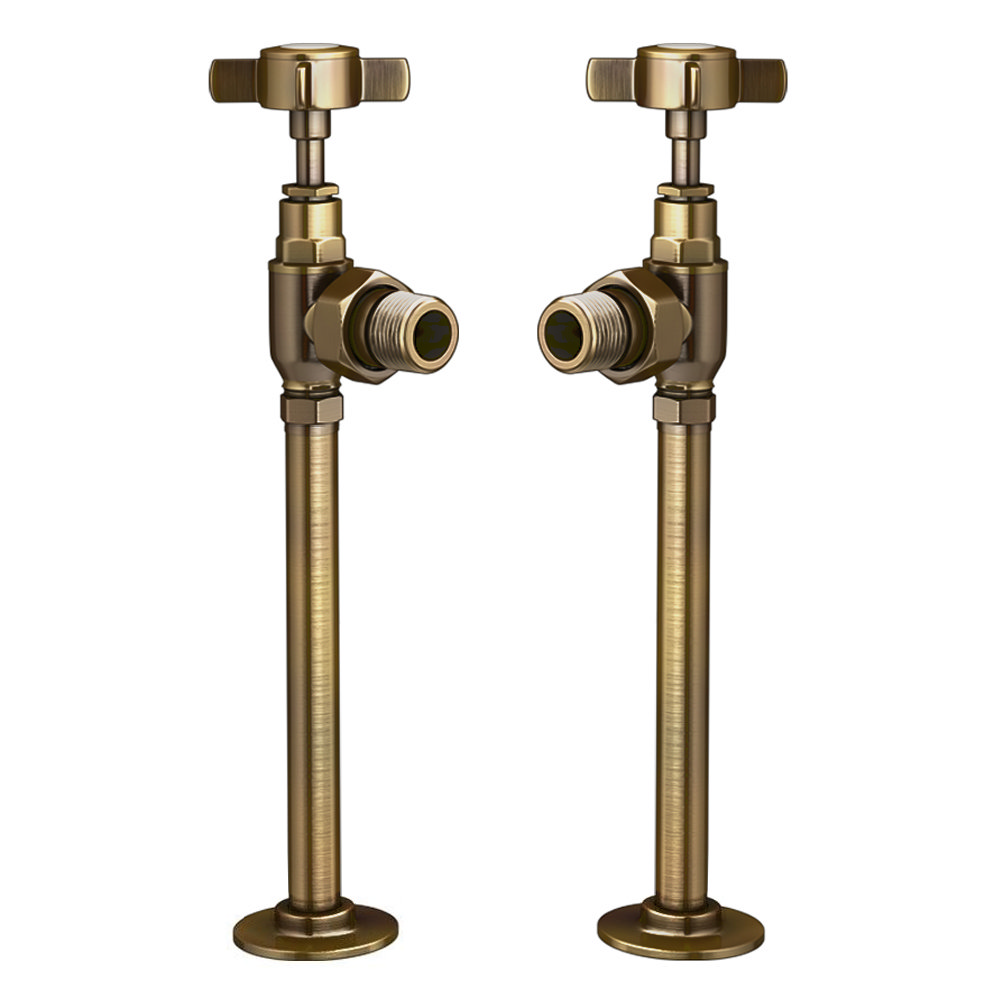Chatsworth Antique Brass Angled Traditional Radiator Valves | Victorian ...