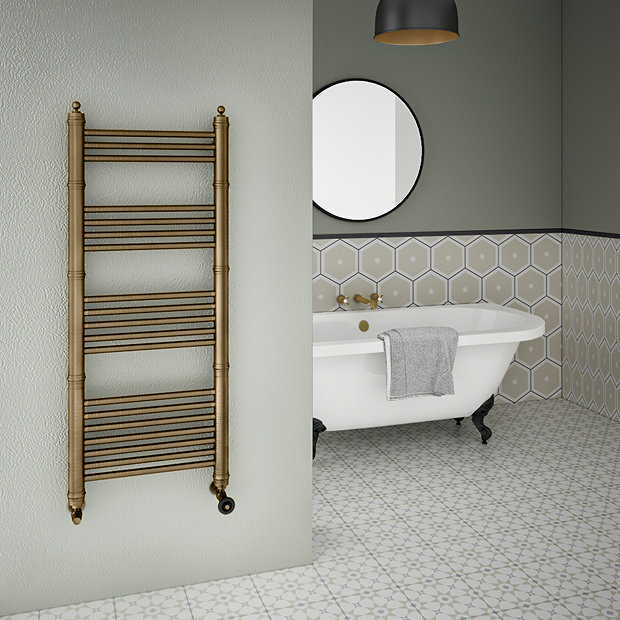 Keswick Antique Brass Traditional 500 x 1200mm Heated Towel Rail ...