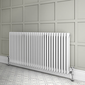 Keswick 1800 x 380mm Cast Iron Style Traditional 2 Column Matt Black ...