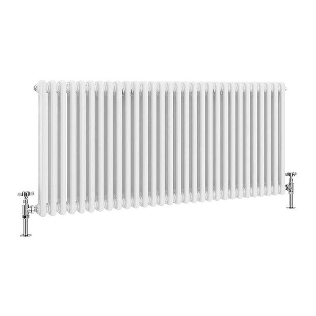 Keswick 600 x 1370mm Cast Iron Style Traditional 2 Column White ...