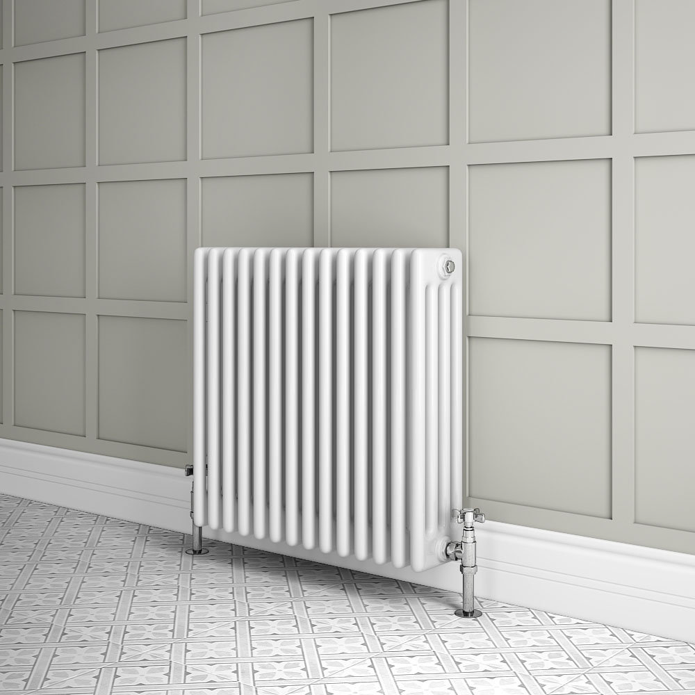 Keswick 600 x 605mm Vertical Radiator White 4 Column (30 Section) at ...