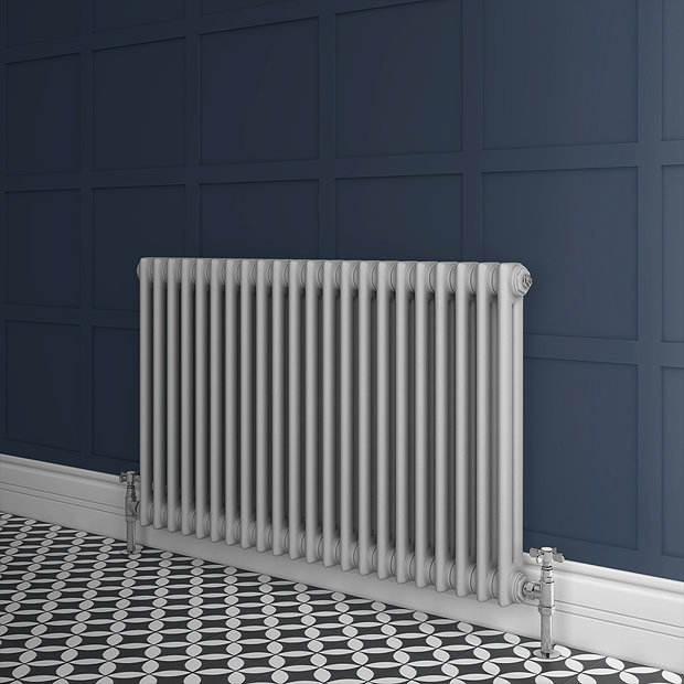 Keswick Grey 600 x 1010mm Cast Iron Style Traditional 2 Column Radiator ...