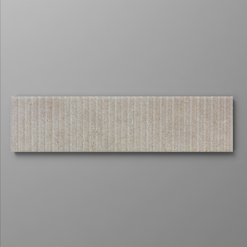 Lamego Ridged Stone Effect Beige Wall Tiles - 75 x 300mm