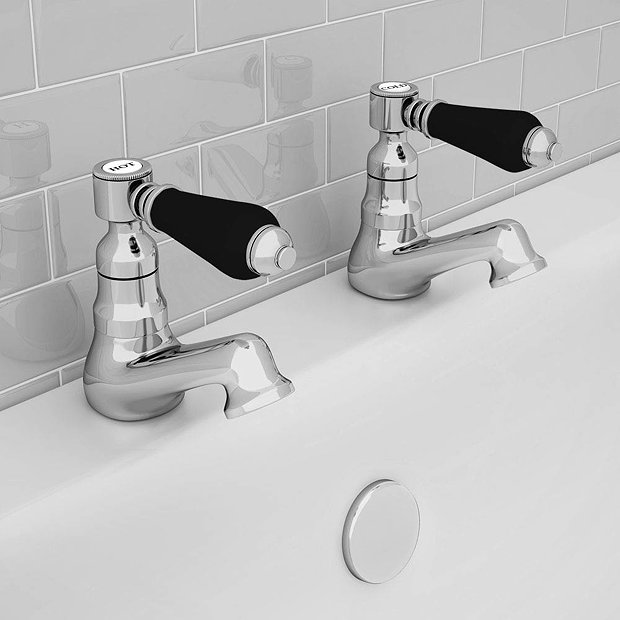 Lancaster Black Traditional Bath Taps | From Victorian Plumbing.co.uk