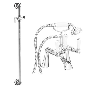 Lancaster Traditional Bath Shower Mixer With Slider Rail Kit | Online