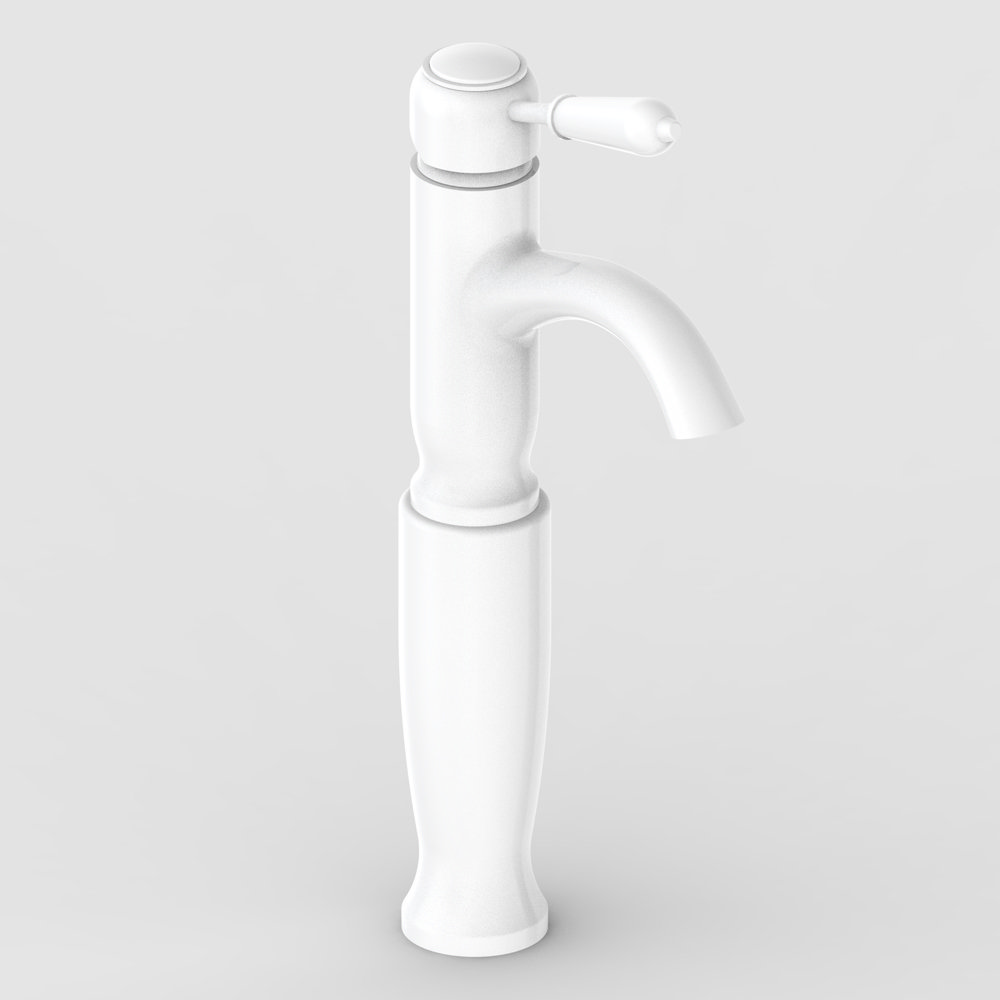 Lancaster Traditional Matt White Tall Mono Basin Mixer Tap | Victorian ...