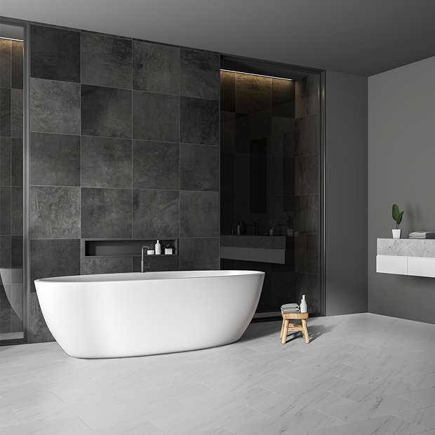 Liona by Luvanto White Marble LVT Finishing Strip 2700mm - LIO-FST-11