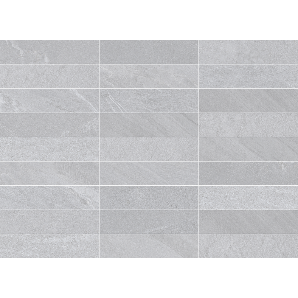 Lita Light Grey Stone Effect Wall and Floor Tiles - 70 x 280mm