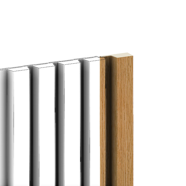 Malmo Oak Slatted Wall Panel End Trim - Tongued