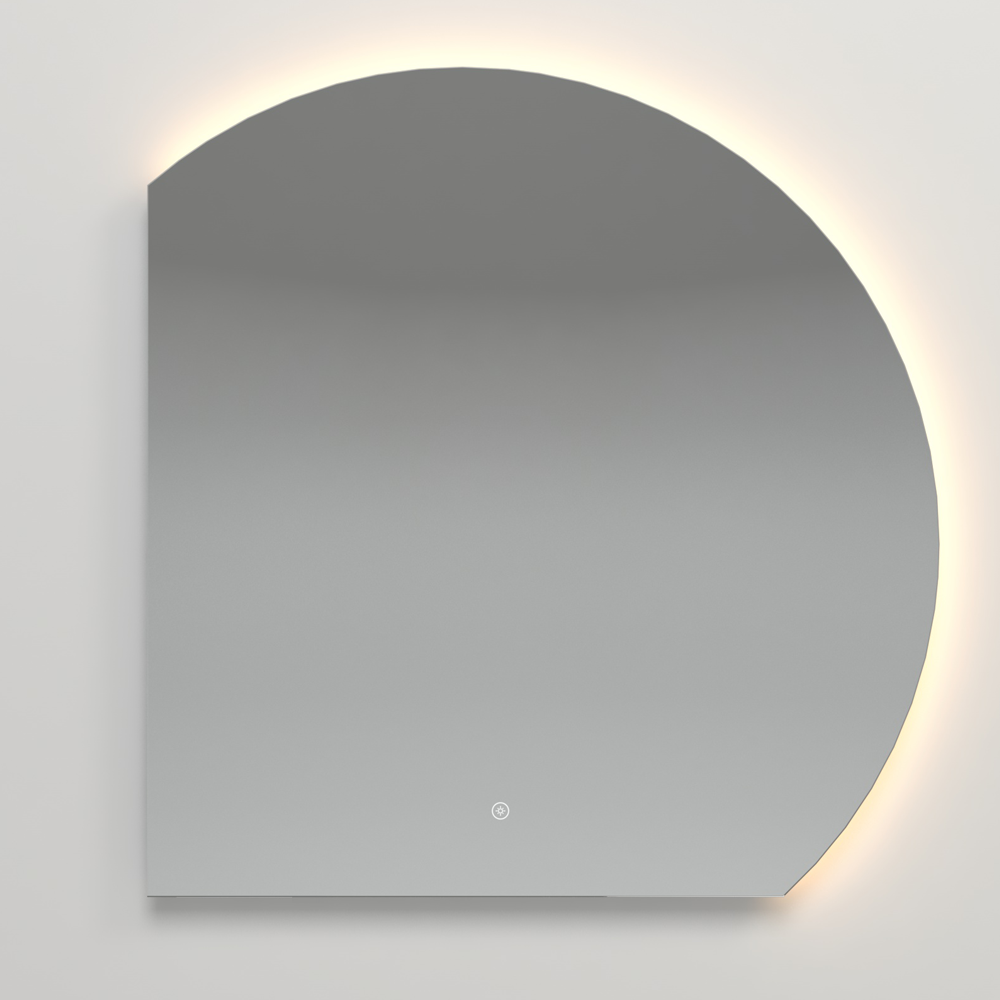 Mercury LED Backlit Circular Corner Fix Mirror 830 x 870mm with Anti ...