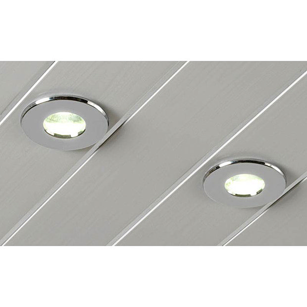 Mere Reef 2700mm PVC Ceiling Panels (Pack of 5) - Silver Strip White Gloss