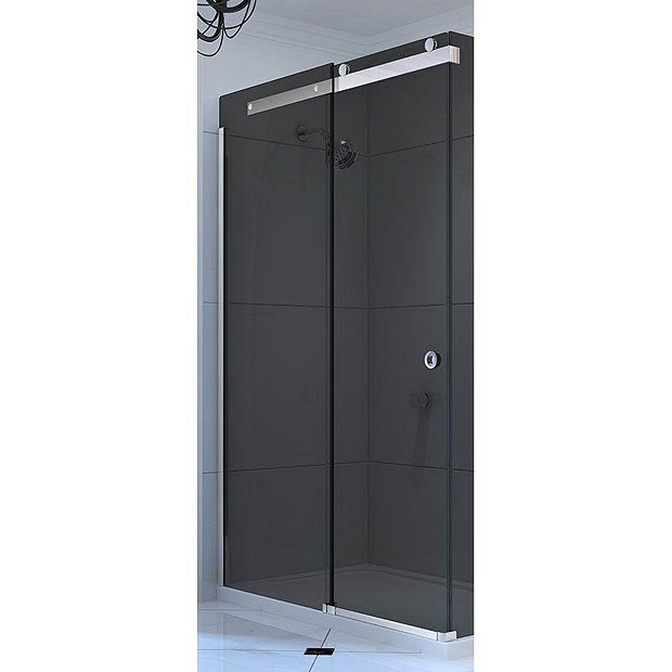 Merlyn 10 Series Smoked Black Glass Sliding Door - Left Hand