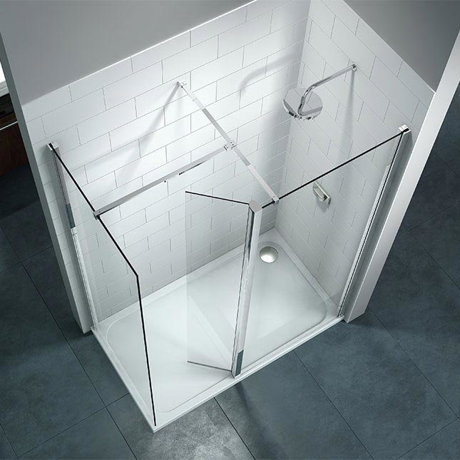 Merlyn 8 Series Walk In Enclosure with Swivel & End Panel - 1700 x 800mm