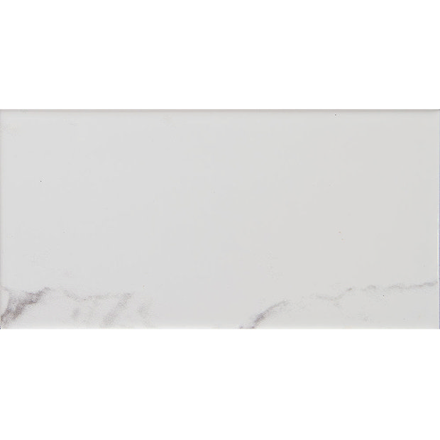 Metro Flat Wall Tiles - Carrara Marble - 20 x 10cm | Victorian Plumbing UK