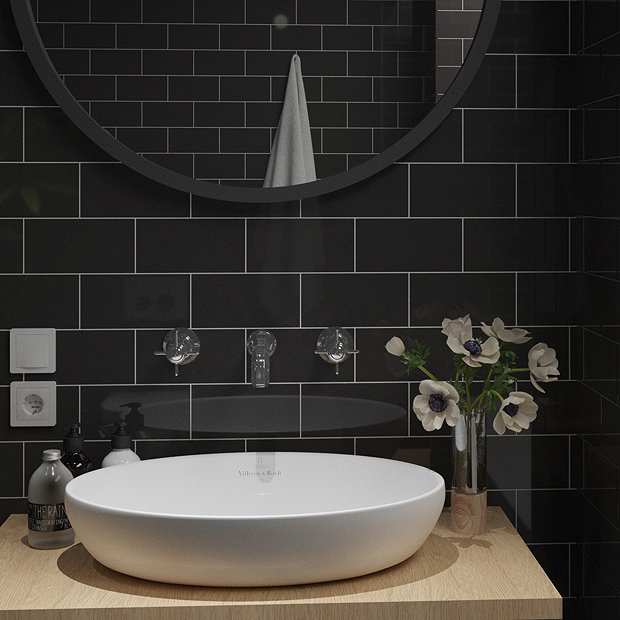 Black Metro Flat Tiles: Buy metro flat gloss black tiles | Victorian ...