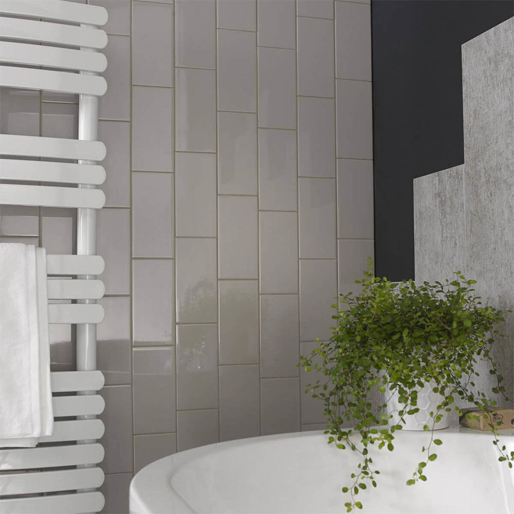 Grey Metro Flat Tiles: Buy metro flat gloss grey tiles | Victorian Plumbing