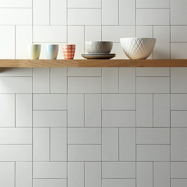 Metro Flat Wall Tiles - Gloss White | Victorian Plumbing