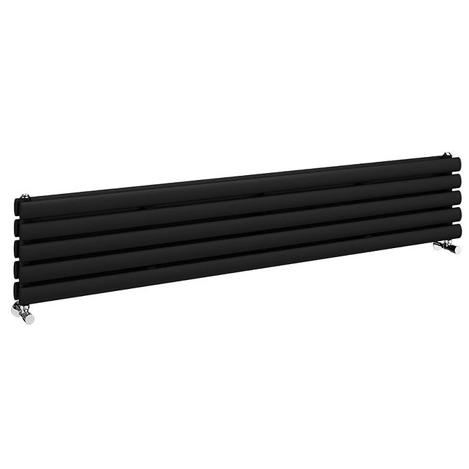 Metro Horizontal Radiator - Matt Black - Double Panel (1600mm Wide ...