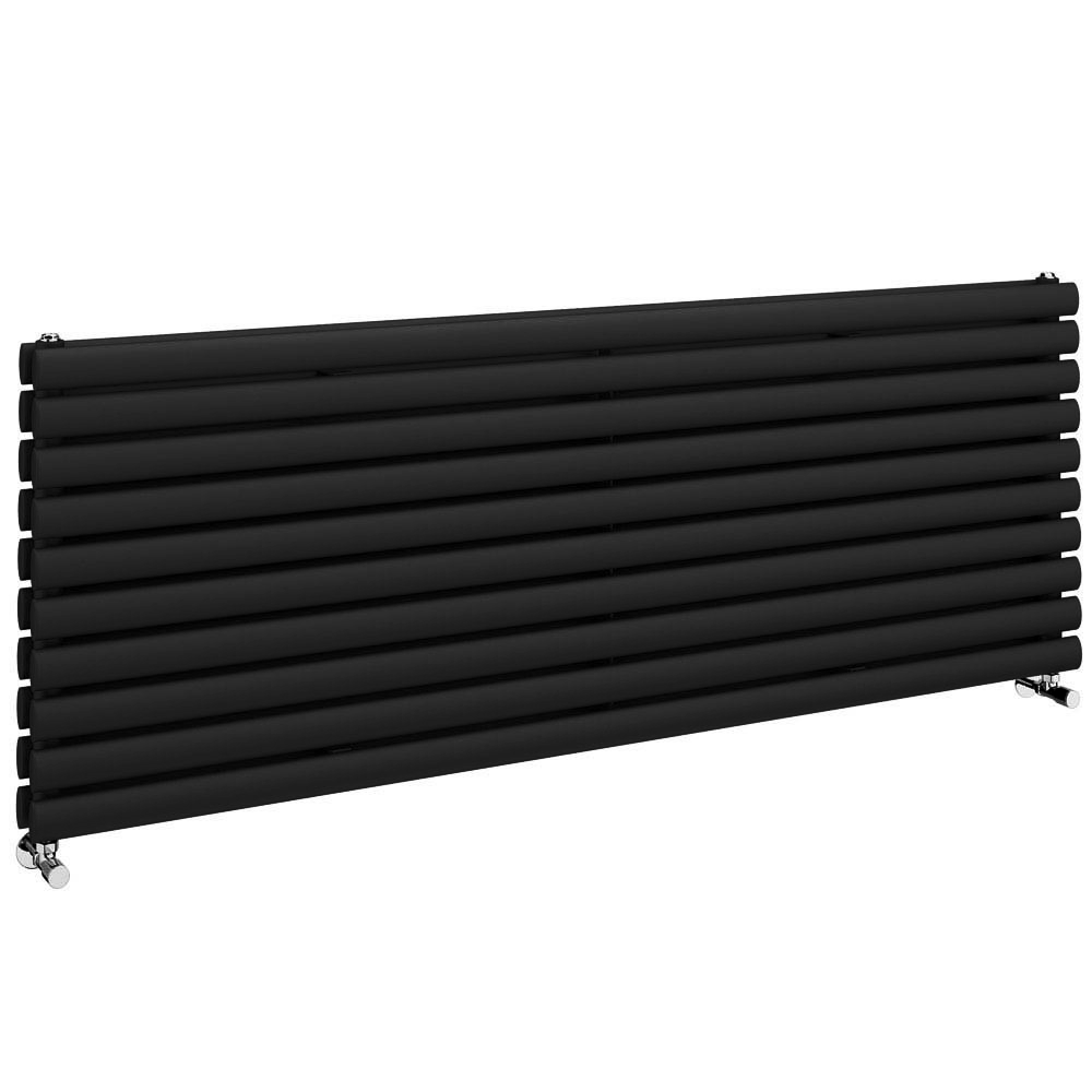 Metro Horizontal Radiator - Matt Black - Double Panel (1600mm Wide ...