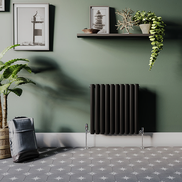 Metro Horizontal Radiator - Matt Black - Single Panel (600mm High ...