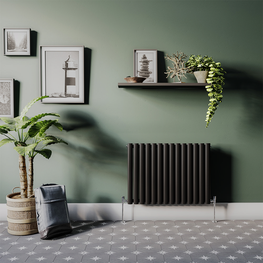 Metro Horizontal Radiator - Matt Black - Single Panel (600mm High ...