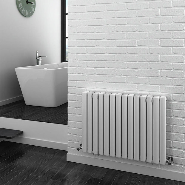 Horizontal Double Panel Radiator - White | Victorian Plumbing