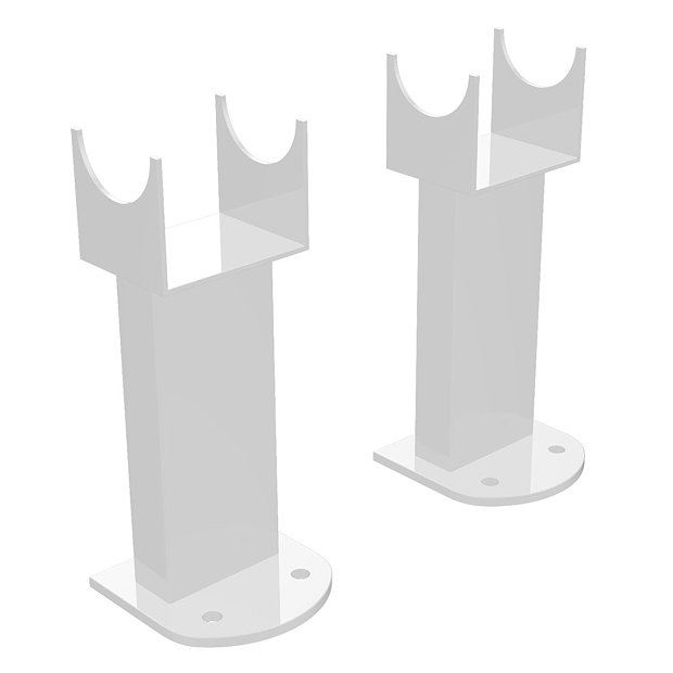 Metro White Floor Mounted Radiator Feet | Victorian Plumbing UK