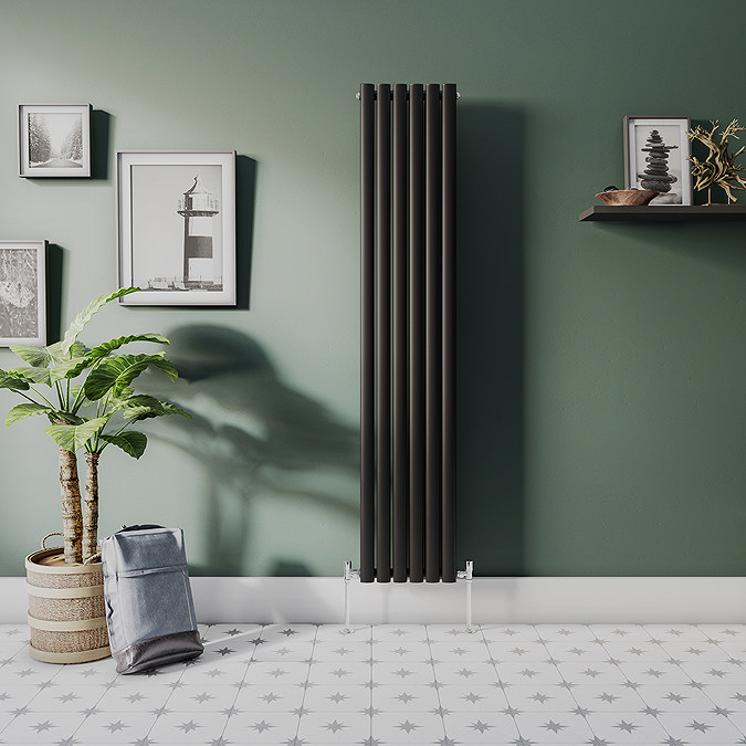 Metro Vertical Radiator - Matt Black - Double Panel (1800x354mm ...