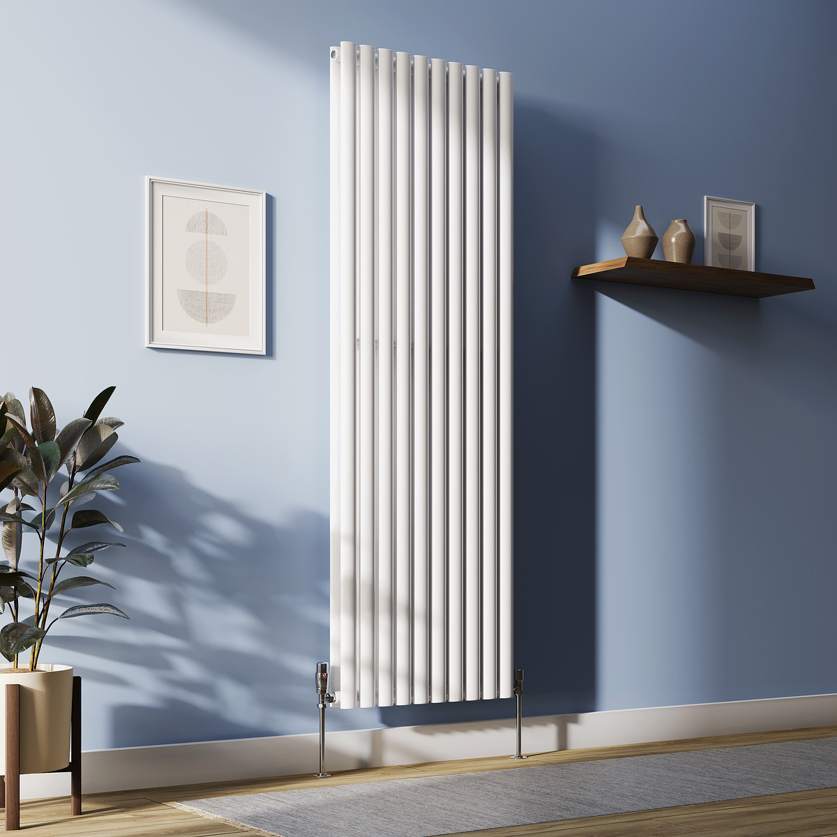Metro Vertical Radiator - White - Double Panel (1800mm High) 590mm Wide ...