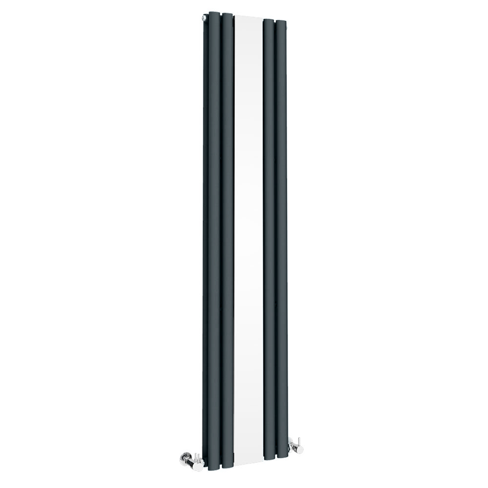 Metro Vertical Radiator With Mirror | Anthracite | Victorian Plumbing