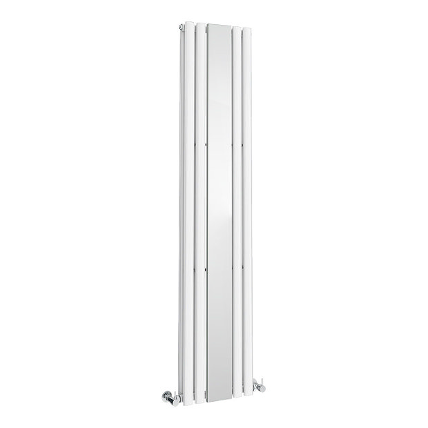 Metro Double Panel Vertical Radiator With Mirror | White | Now Online