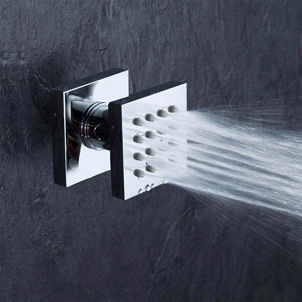 Milan Body Jet | 4 x Slim Square Jets | From Victorian Plumbing.co.uk