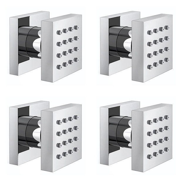 Milan Body Jet | 4 x Slim Square Jets | From Victorian Plumbing.co.uk