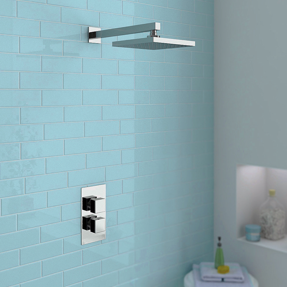 Milan Concealed Shower Valve with Wall Mounted Fixed Square Head ...