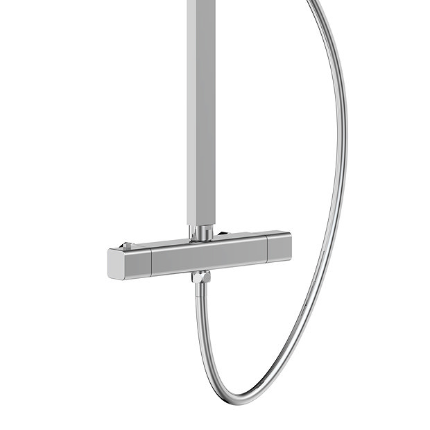 Milan Deluxe Cool Touch Square Thermostatic Shower (300 x 300mm Head ...