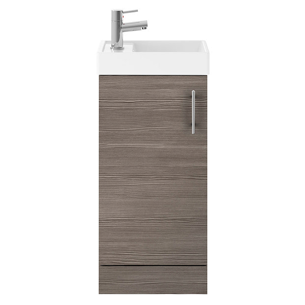 Milan Grey Avola Cloakroom Suite (Toilet, Concealed Cistern + Vanity ...