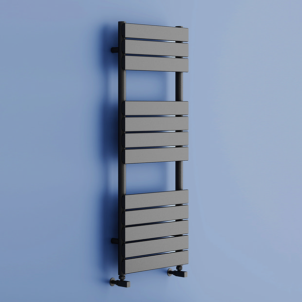 Matt Black Heated Towel Rail | Victorian Plumbing